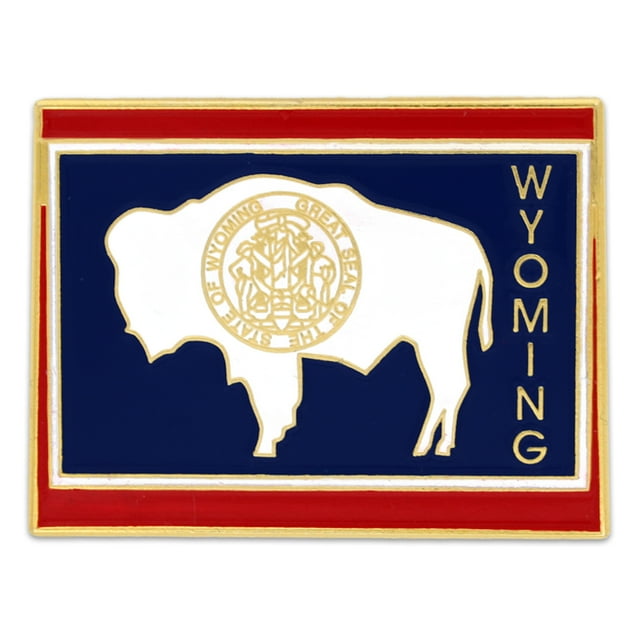 PinMart Wyoming Shape Flag Enamel Pins – Gold Plated US State Lapel ...