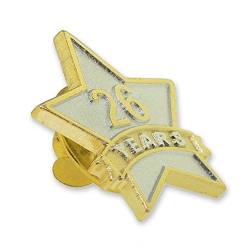 PinMart Year Service Award STAR Lapel Pin – Gold- & Silver-Plated Metal ...