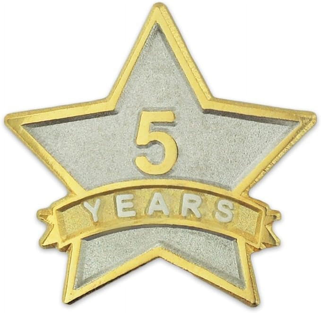 PinMart Year Service Award STAR Lapel Pin – Gold- & Silver-Plated Metal ...