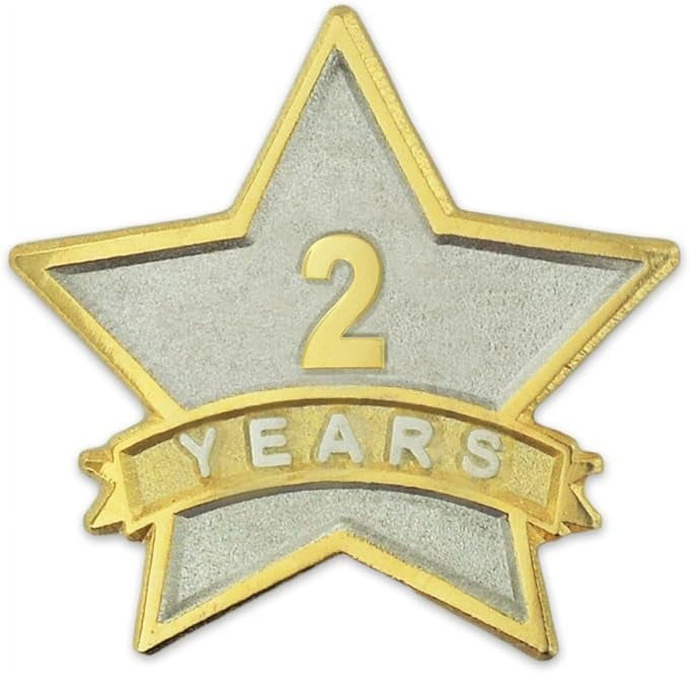 PinMart Year Service Award STAR Lapel Pin – Gold- & Silver-Plated Metal ...