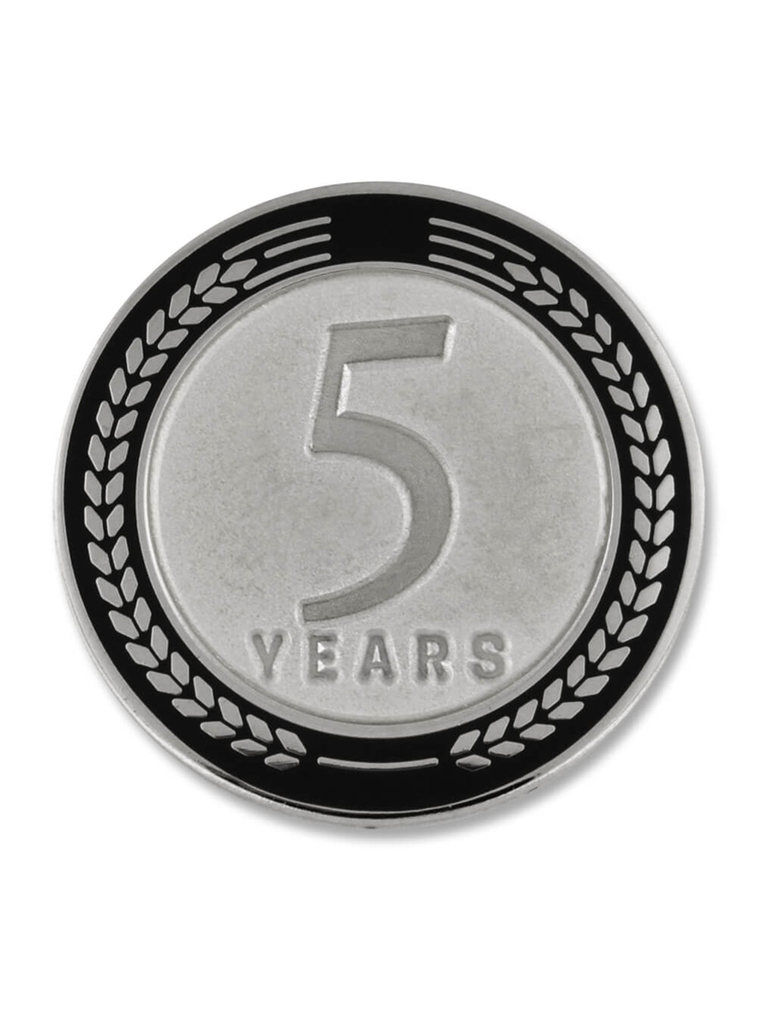 PinMart 5 Years of Service Award Black Button Pins, 25-Piece Enamel ...