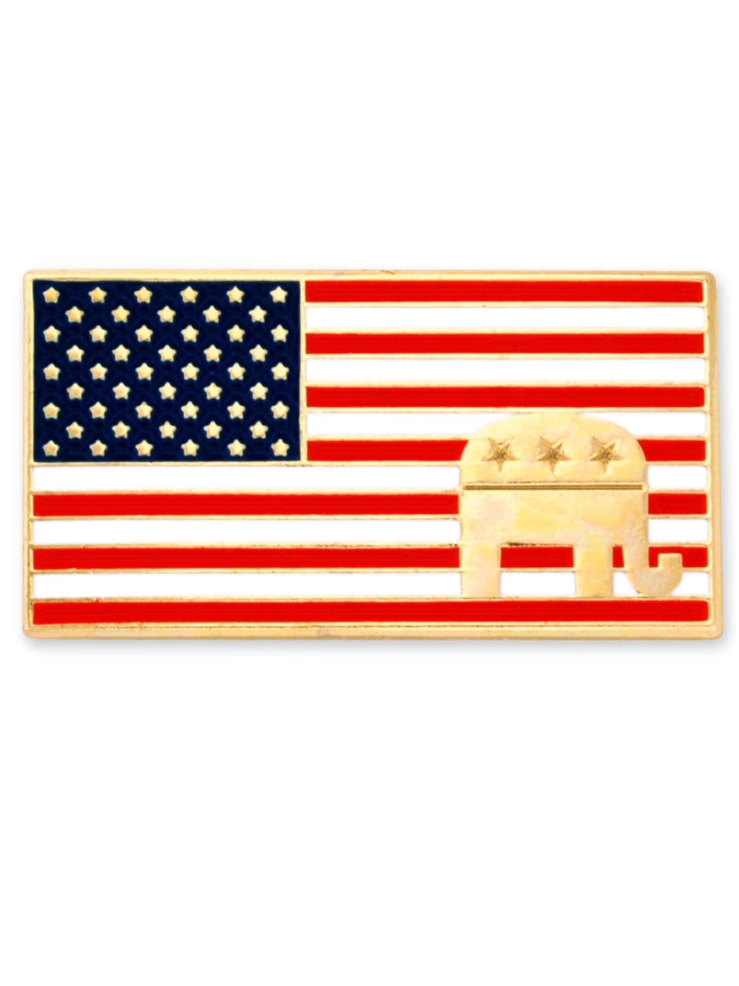 PinMart's American Flag Republican Elephant Patriotic Enamel Lapel Pin ...