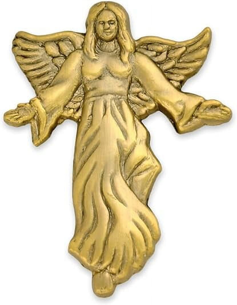 PinMart's Antique Gold Angel with Flowing Dress Spiritual Lapel Pin ...
