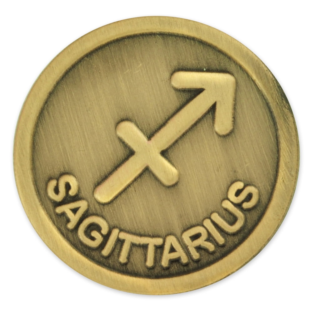 PinMart's Antique Gold Sagittarius Zodiac Archer Symbol Lapel Pin ...