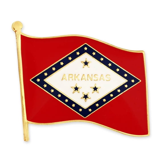 PinMart's Arkansas US State Flag AR Red Enamel Lapel Pin - Walmart.com