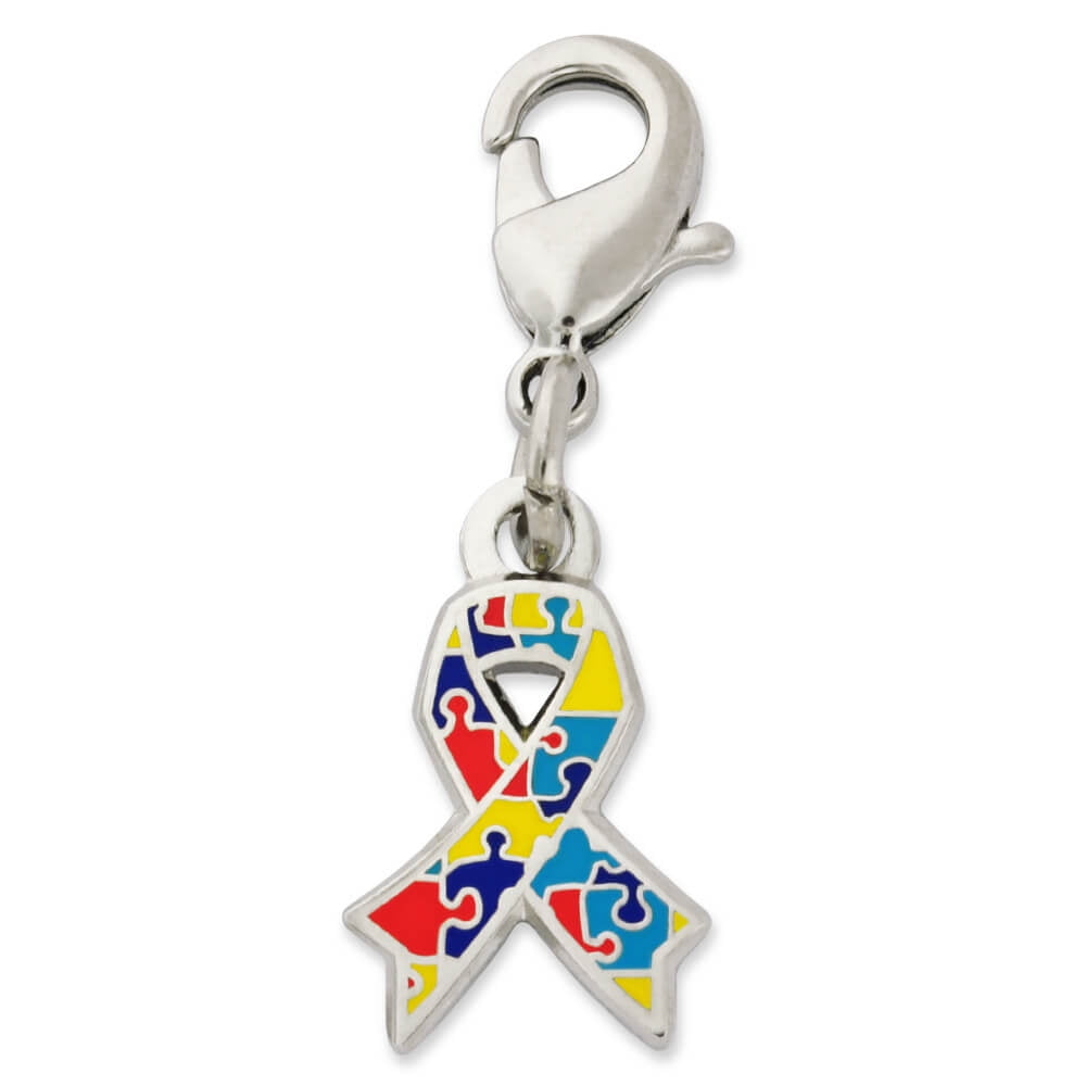 PinMart's Autism Awareness Ribbon Puzzle Piece Enamel Charm Jewelry ...