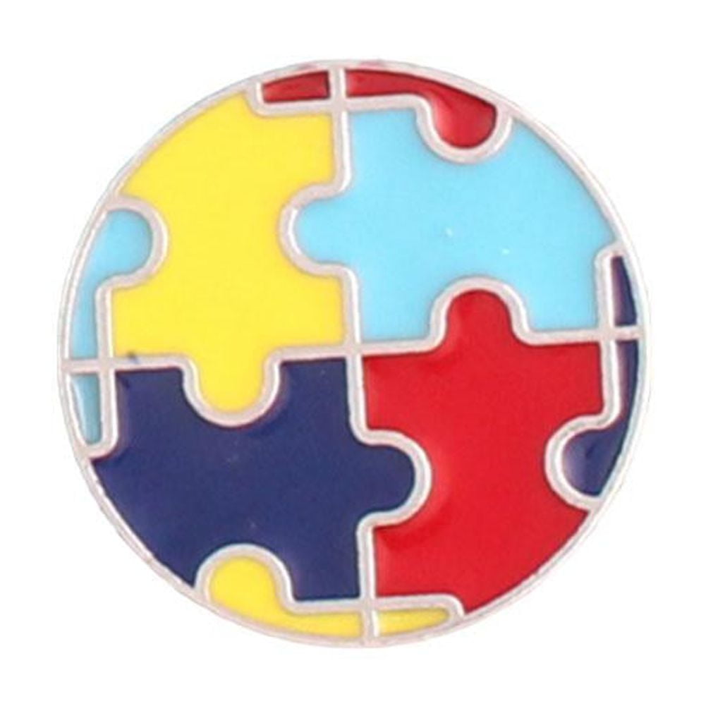 PinMart's Autism Awarness Multi Color Puzzle Piece Enamel Lapel Pin ...