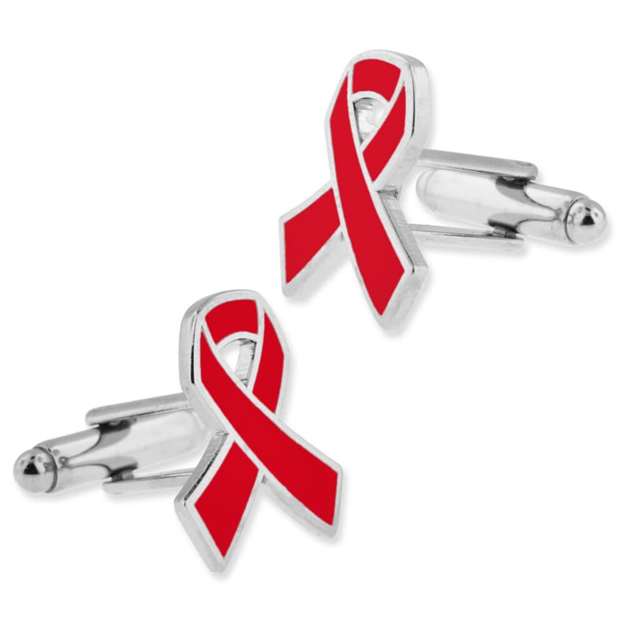 PinMart's Awareness Ribbon Cufflink Set - Red - Walmart.com
