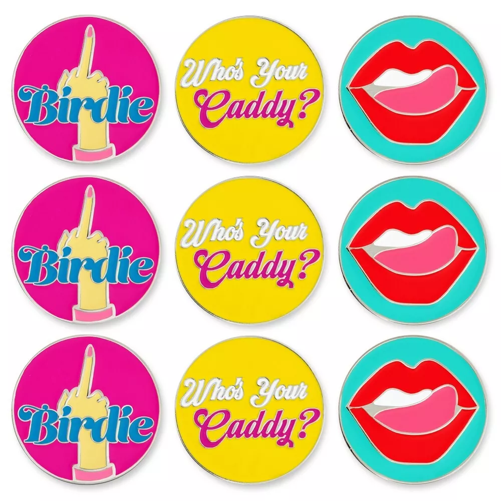 PinMart Birdie Golf Accessories for Women 9-Piece Ball Marker Set ...