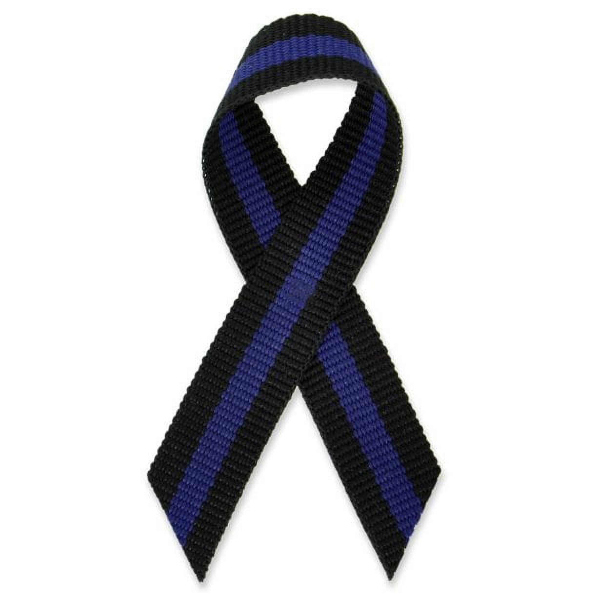PinMart's Black with Blue Stripe Cloth Awareness Ribbon Pin for Law ...