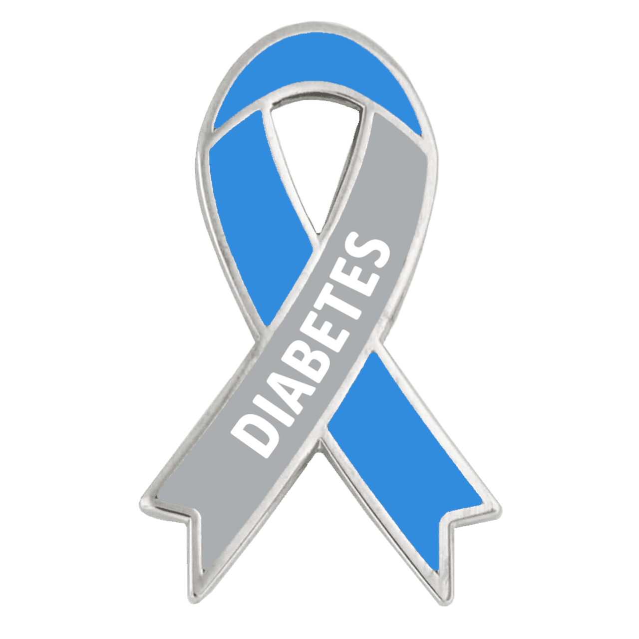 PinMart's Blue And Grey Diabetes Awareness Ribbon Pin - Walmart.com