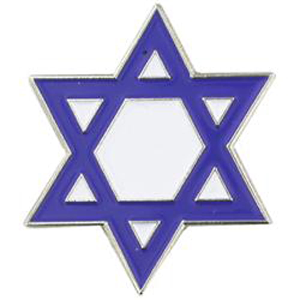 PinMart's Blue and White Jewish Star of David Enamel Lapel Pin ...