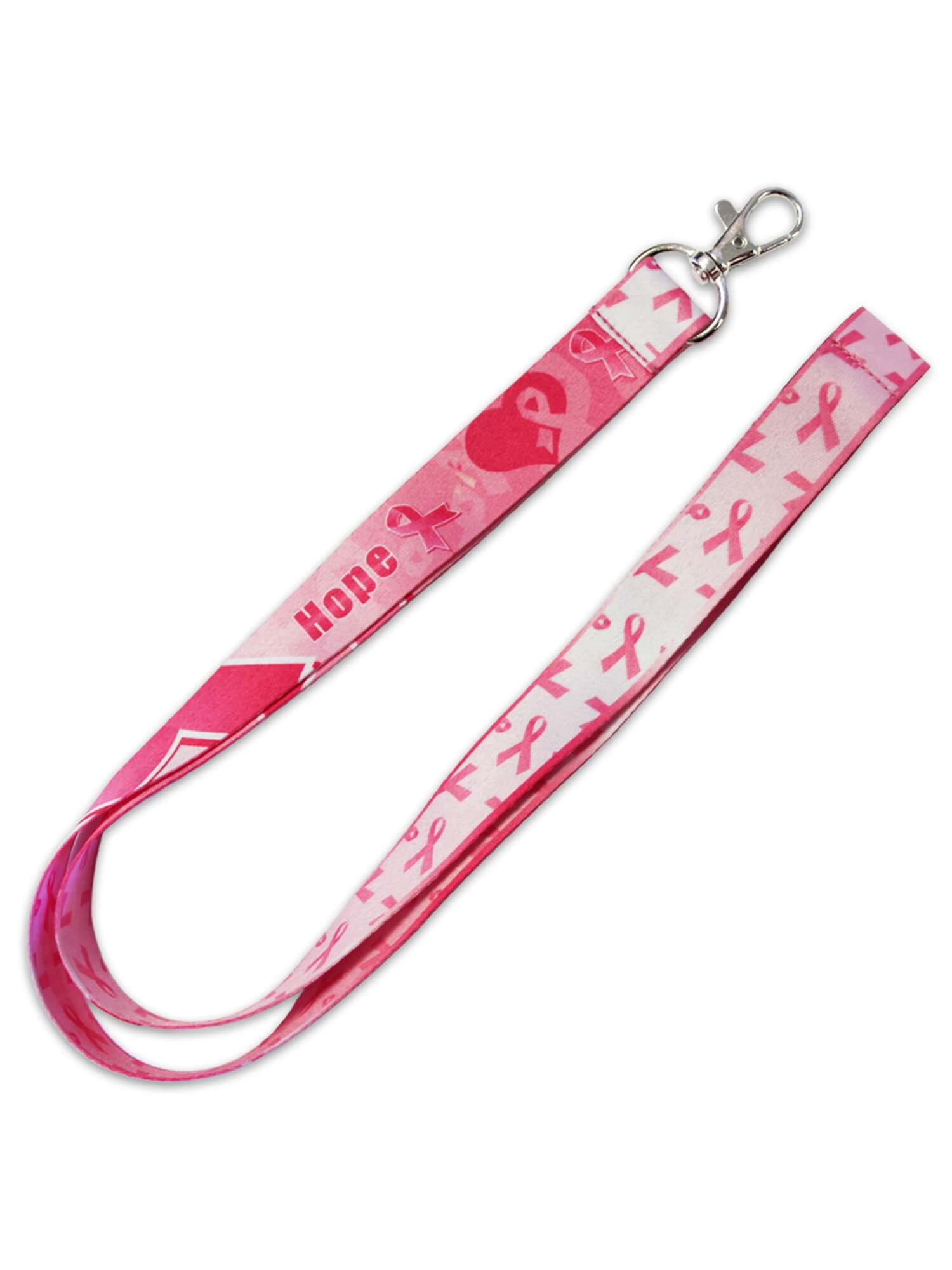 PinMart's Breast Cancer Pink Awareness Ribbon Lanyard w/ Safety Release ...