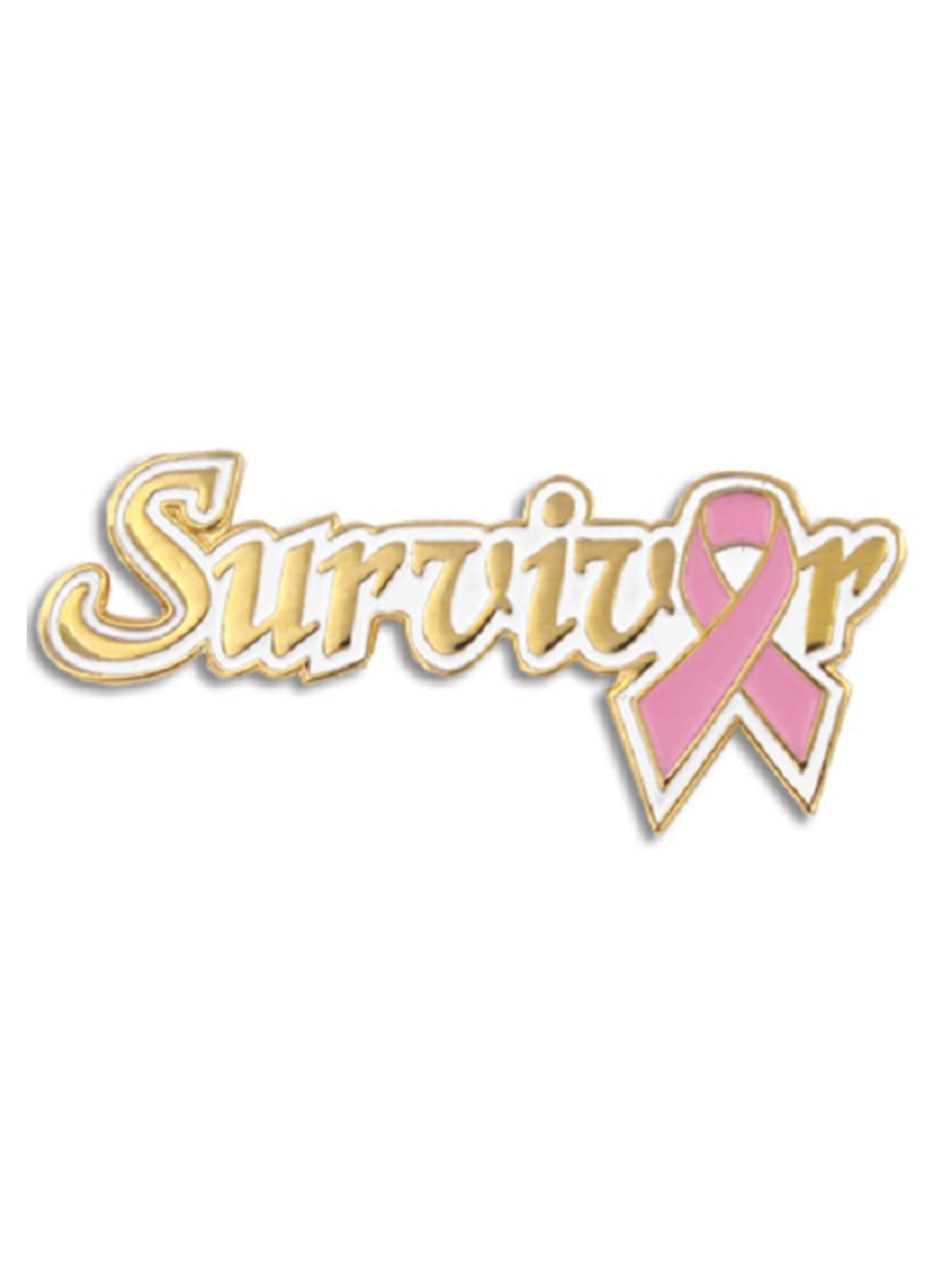 PinMart's Breast Cancer Survivor Pink Awareness Ribbon Enamel Lapel Pin ...