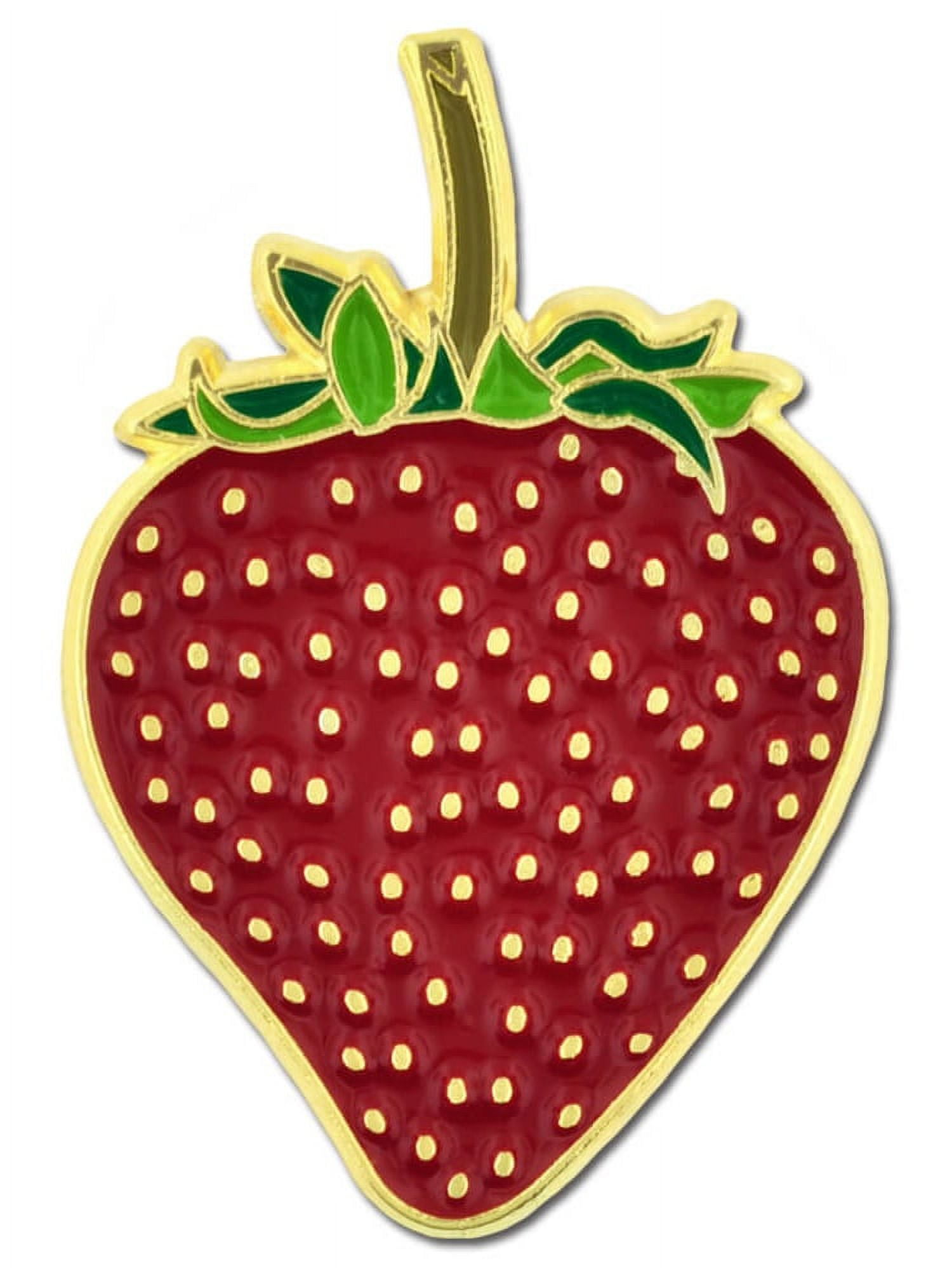 PinMart's Cute Red Strawberry Summer Fruit Detailed Enamel Lapel Pin ...