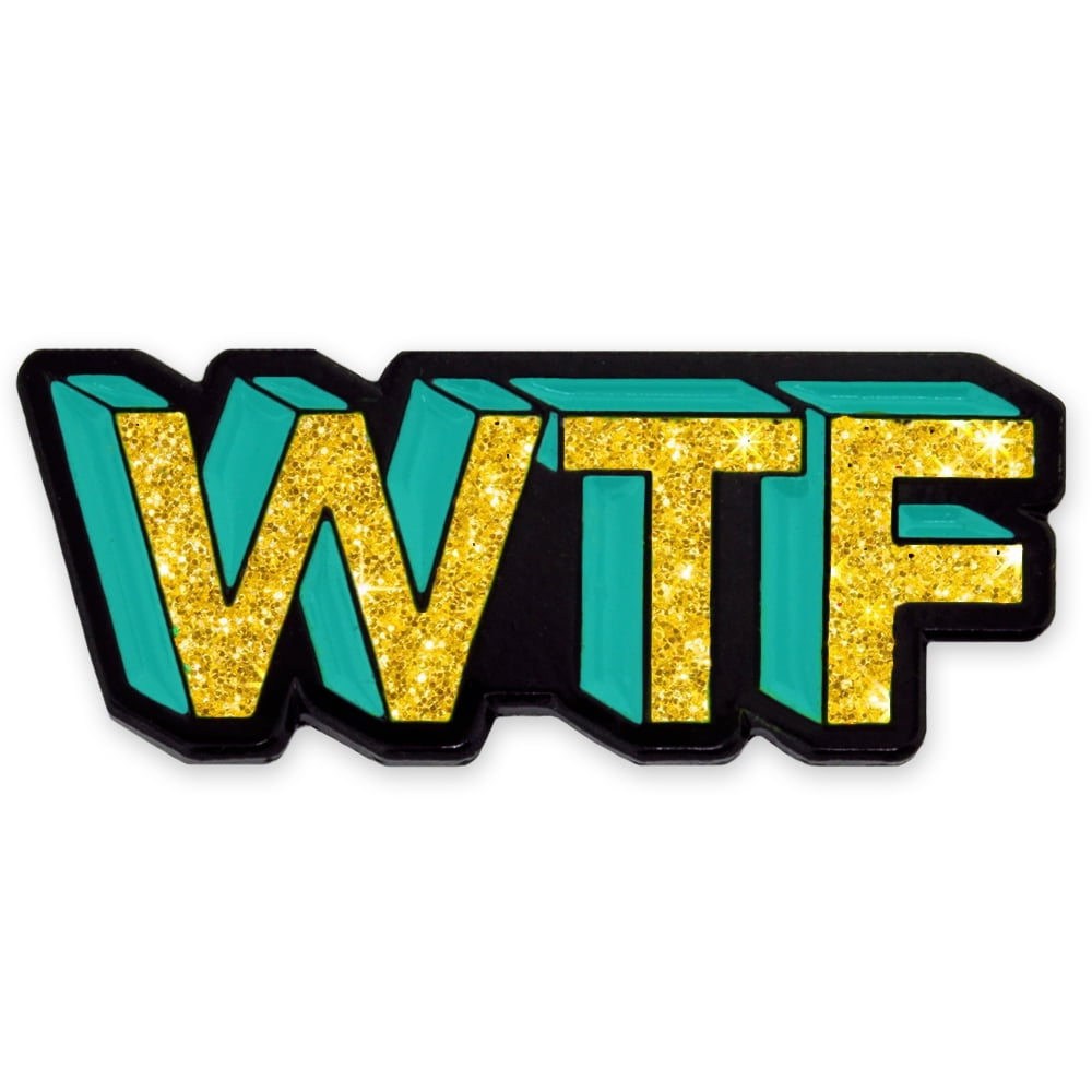 PinMart's Cute WTF Glitter Trendy Enamel Lapel Pin - Walmart.com