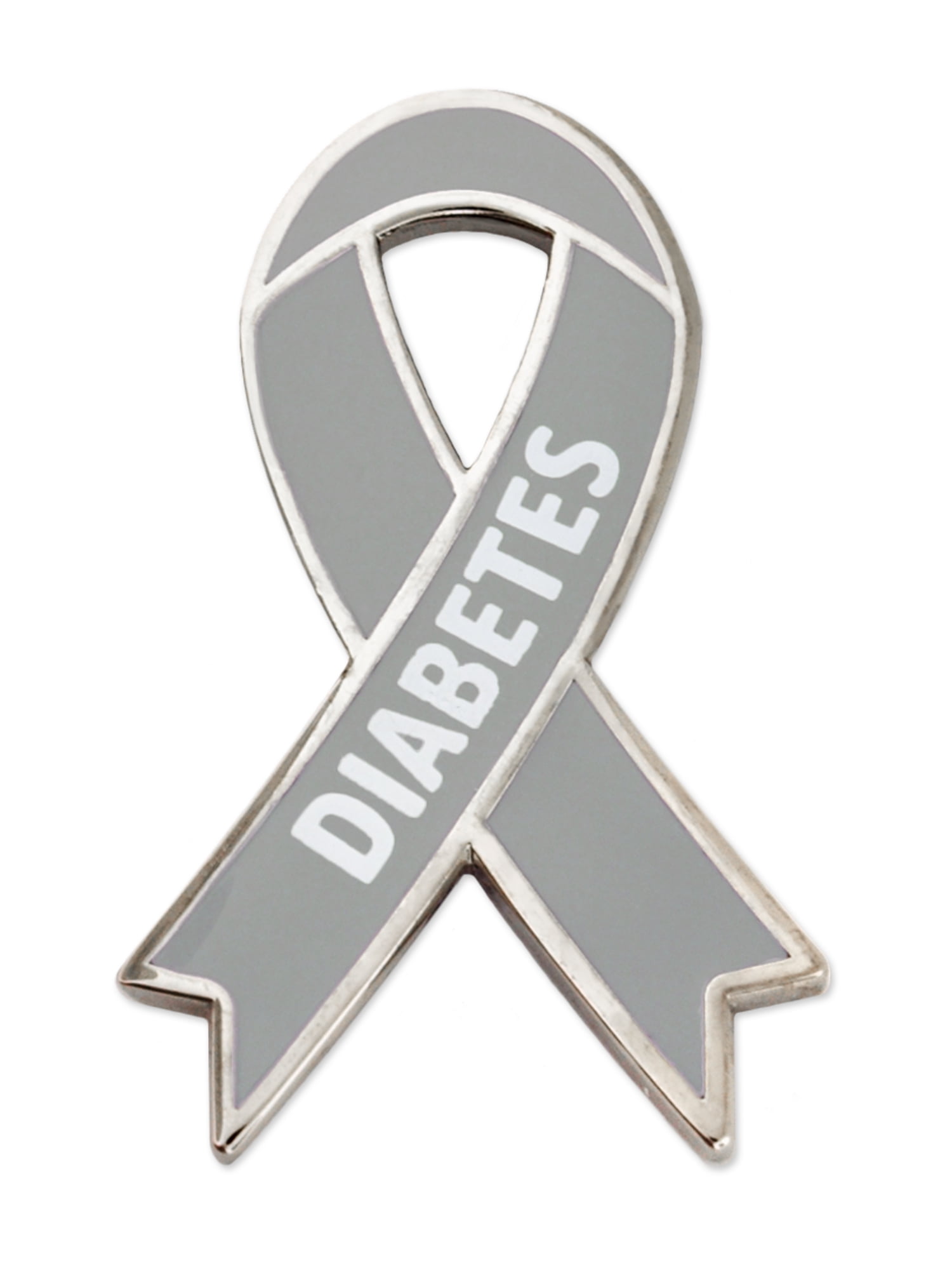 PinMart's Diabetes Grey Awareness Ribbon Enamel Lapel Pin - 10 Pack ...