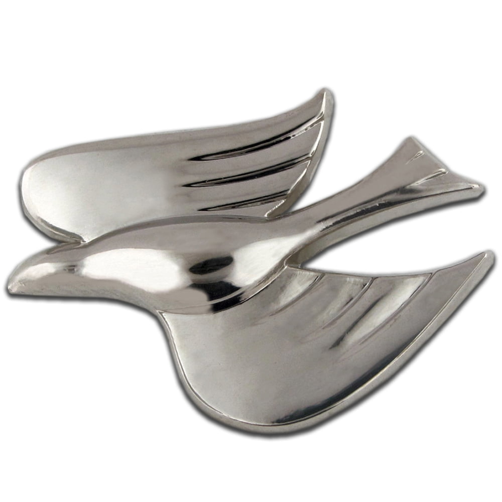 PinMart's Elegant Silver Plated 3D Dove Hope and Peace Lapel Pin ...