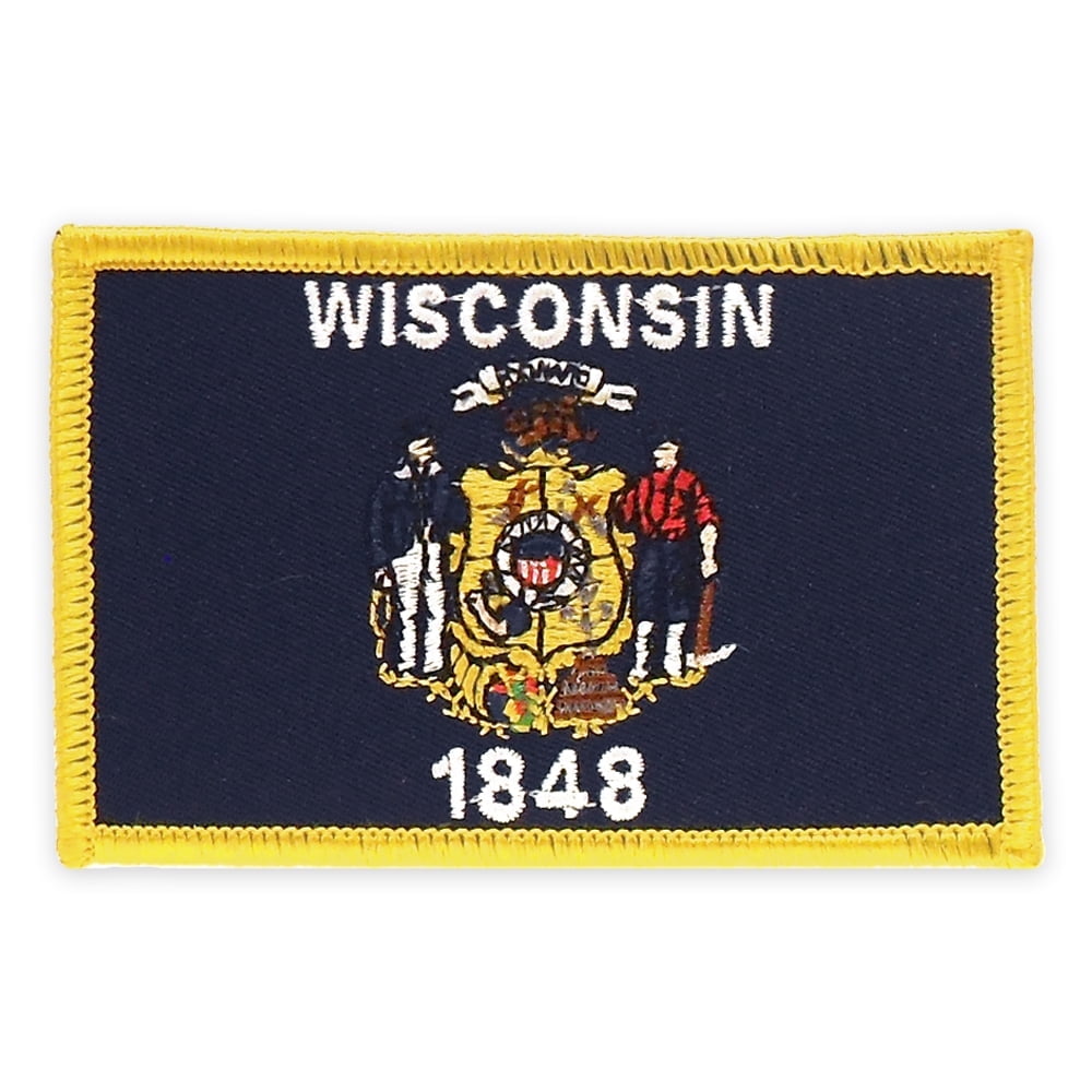 PinMart's Embroidered US State Flag Patch- Wisconsin Flag - Walmart.com