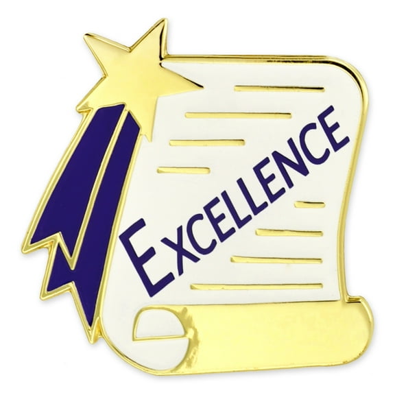 PinMart Gold Plated Excellence in Service Year Employee Recognition ...
