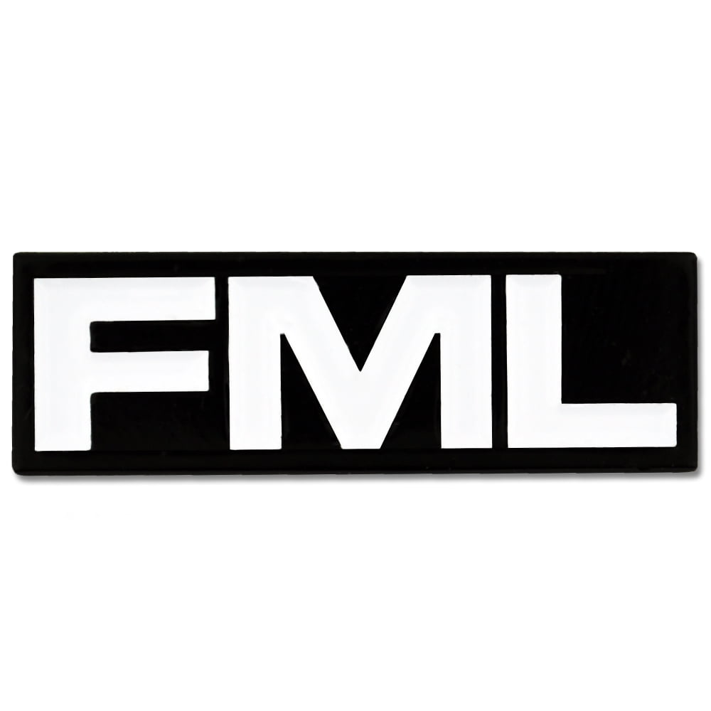 PinMart's FML Black & White Mean Trendy Enamel Lapel Pin - Walmart.com