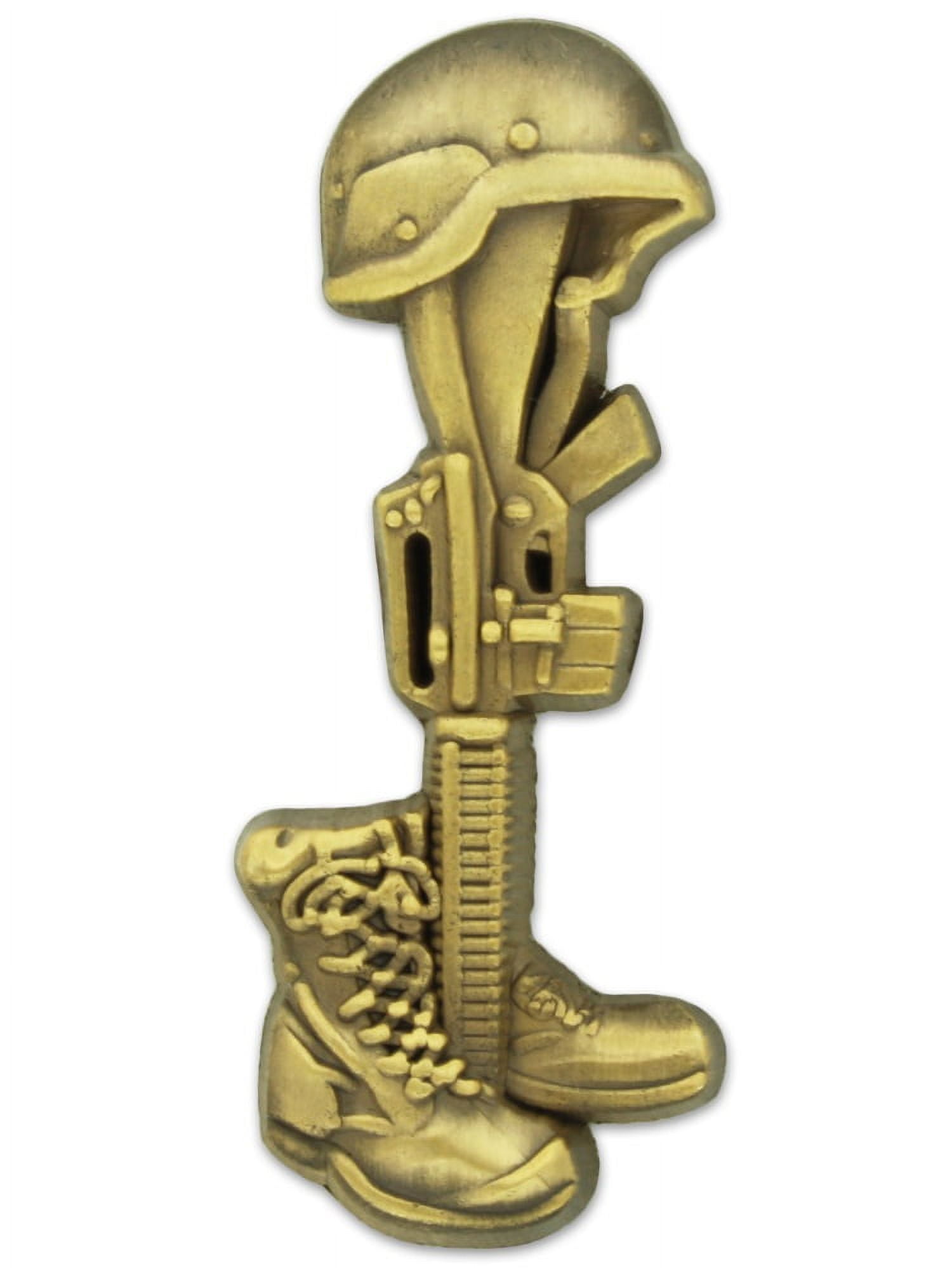 PinMart's Final Tribute Battle Cross Fallen Soldier Gold Lapel Pin ...