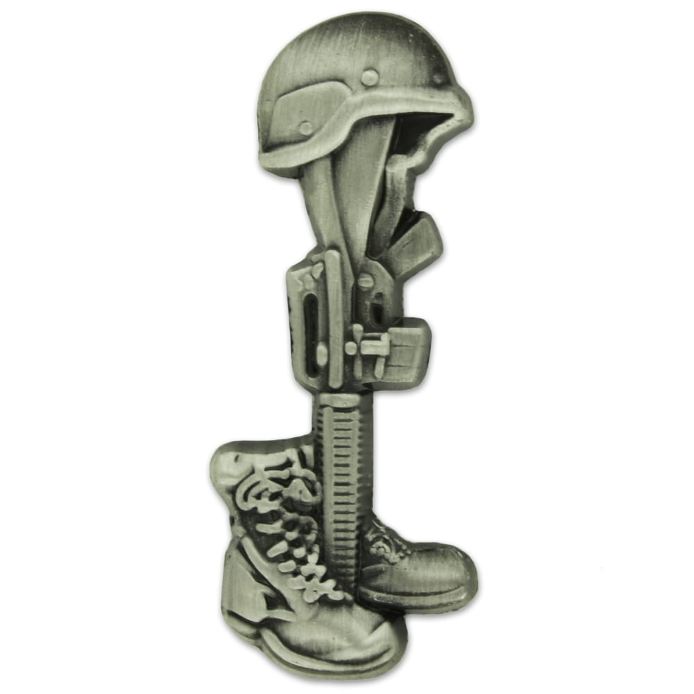 PinMart's Final Tribute Battle Cross Fallen Soldier Silver Lapel Pin ...