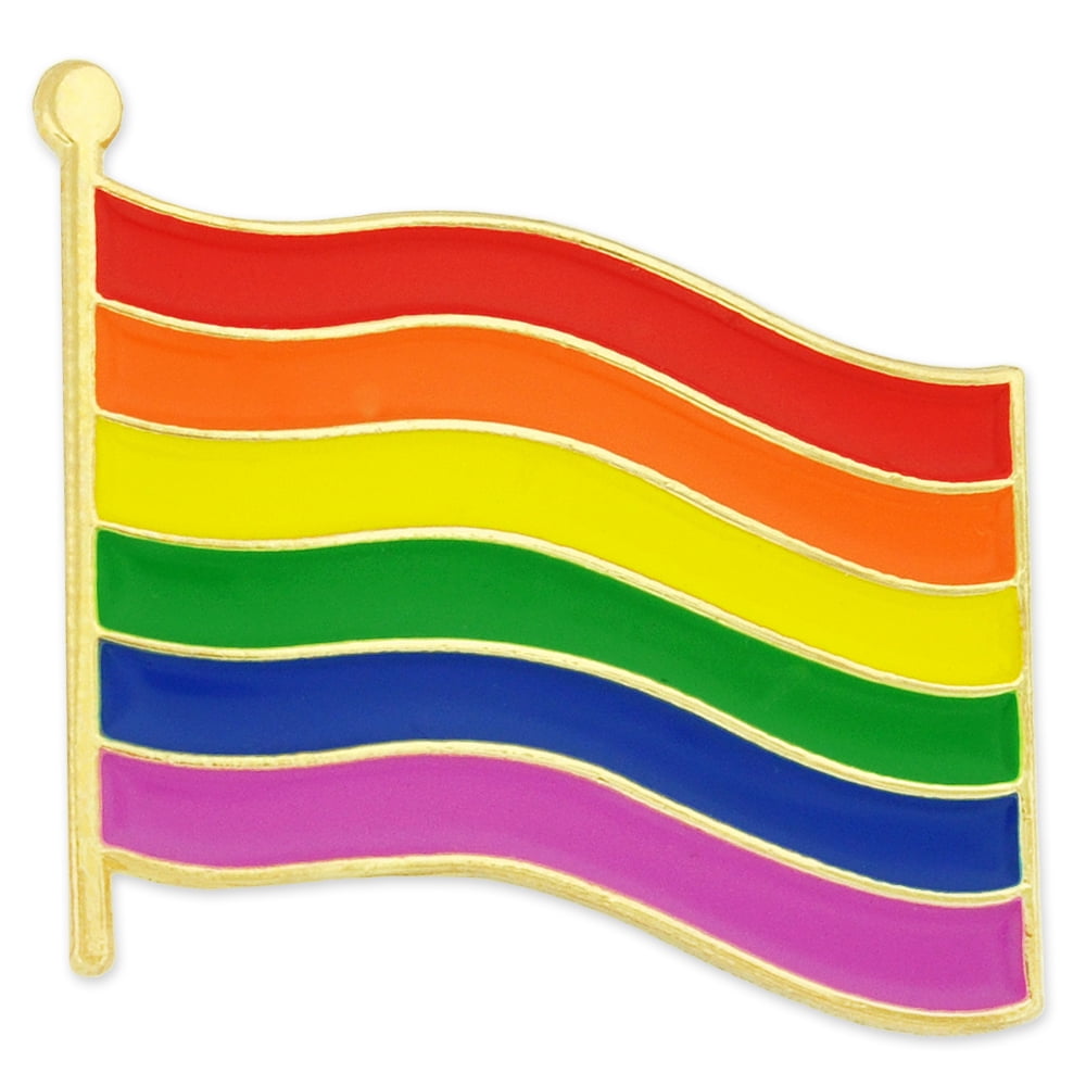 PinMart's Gay Pride Rainbow Flag LGBTQ Magnetic Enamel Lapel Pin ...