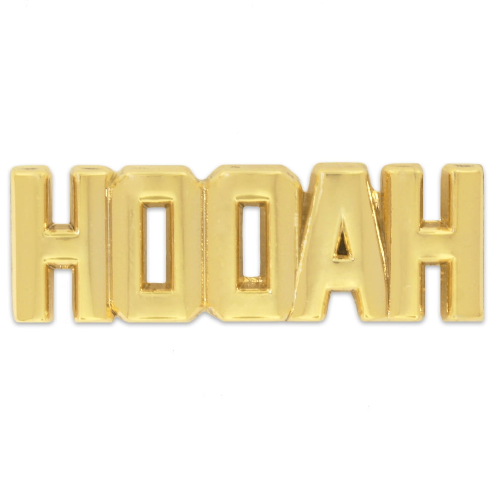 PinMart's Gold Plated HOOAH Letters Military Lapel Pin - Walmart.com