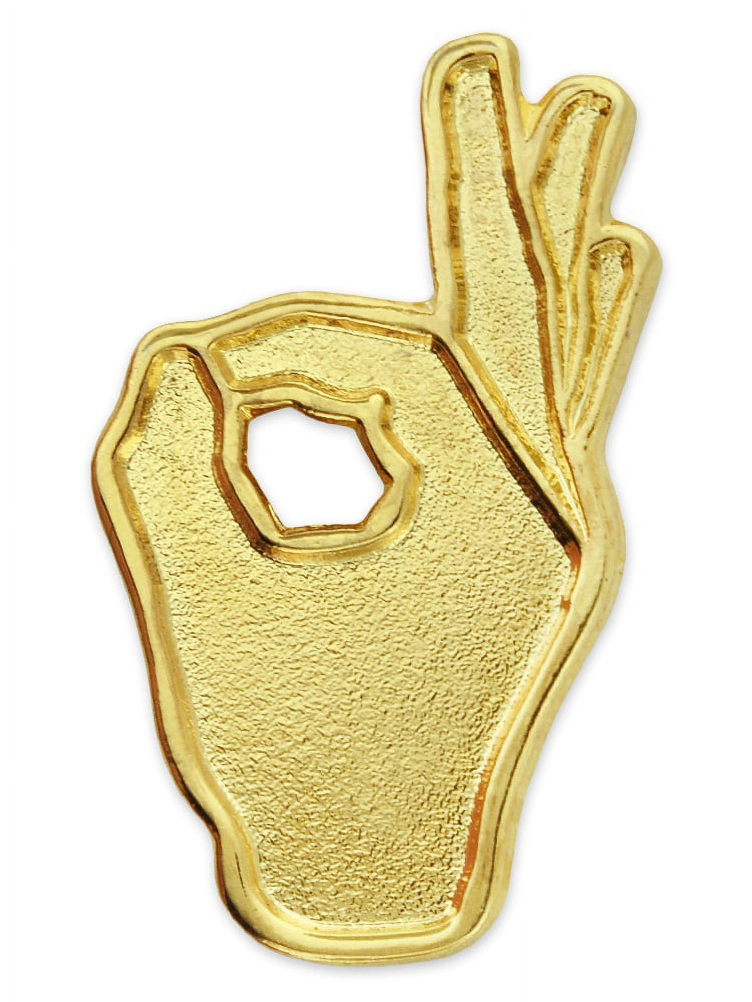 PinMart's Gold Plated OK Hand Sign Language Lapel Pin - Walmart.com
