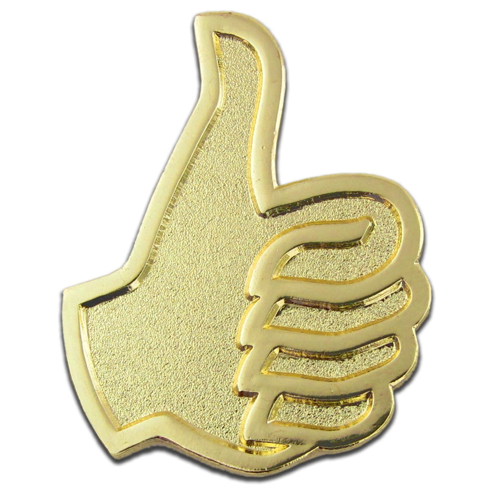 PinMart's Gold Plated Thumbs Up Job Well Done Good Work Lapel Pin ...
