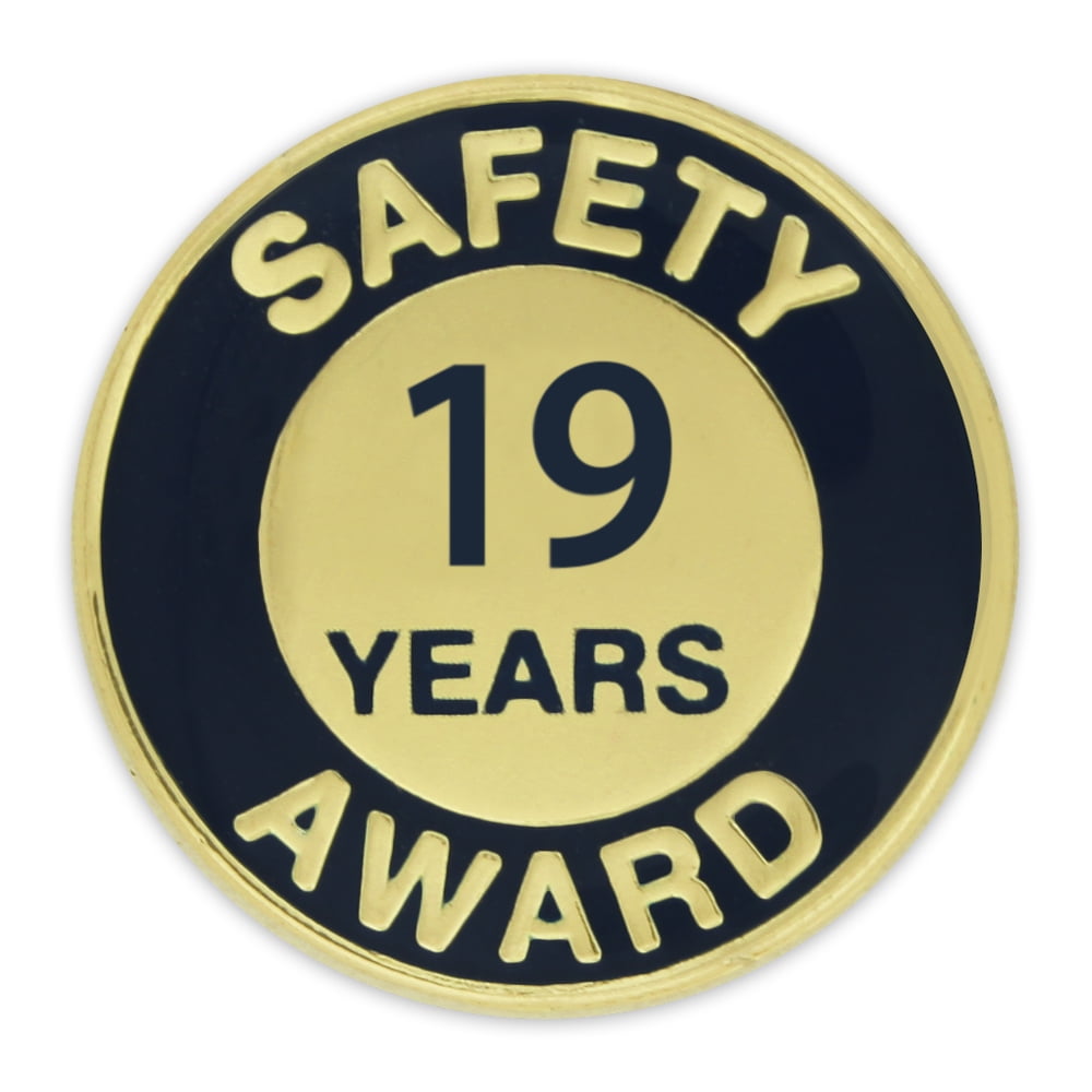 PinMart's Gold and Navy 19 Year Safety Award Enamel Lapel Pin - Walmart.com
