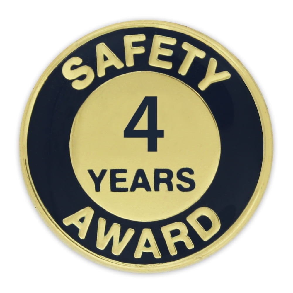PinMart's Gold and Navy 4 Year Safety Award Enamel Lapel Pin - Walmart.com