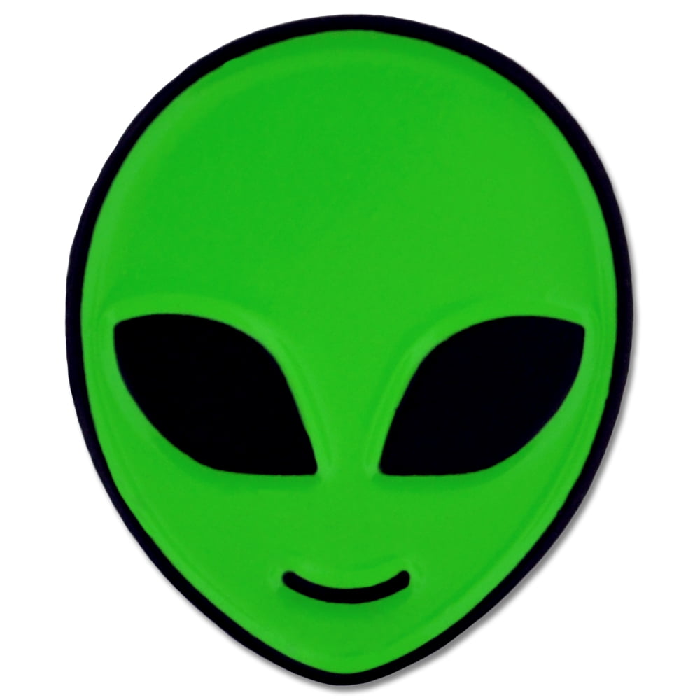 PinMart's Green Alien Head Sci-Fi Enamel Lapel Pin - Fun and Cool ...