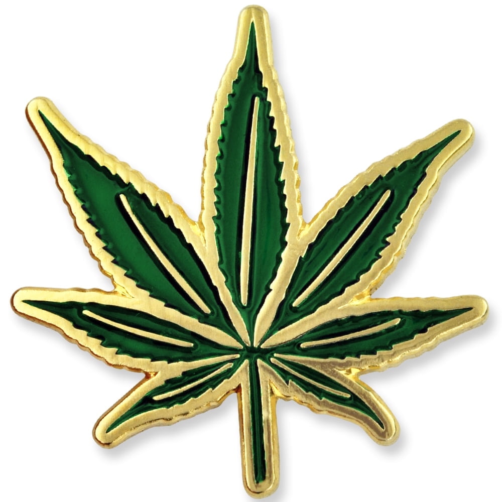 PinMart's Green Weed-Themed Enamel Lapel Pin - Walmart.com