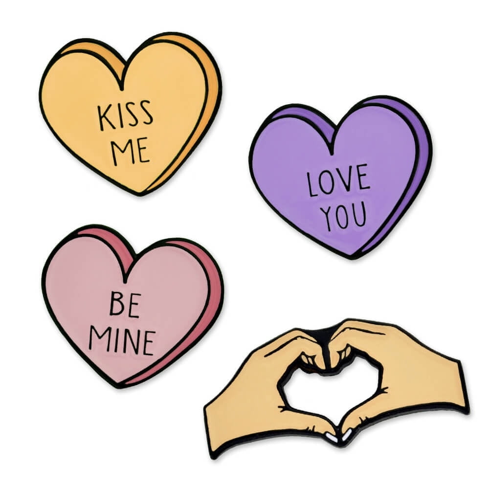 PinMart's I Heart You Candy Hearts Sweetest Valentine's Day Enamel ...