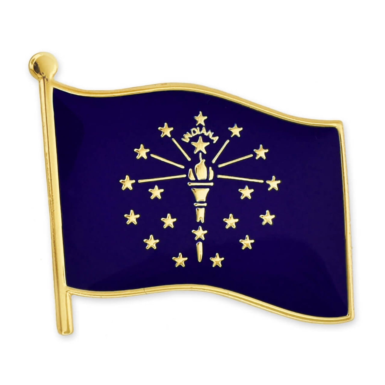 PinMart's Indiana US State Flag IN Enamel Lapel Button Pins - 5 Pack ...