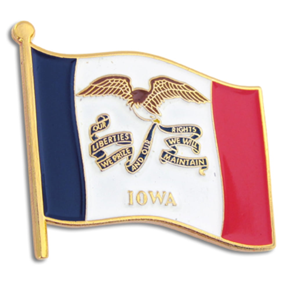 PinMart's Iowa US State Flag IA Enamel Lapel Pin - Walmart.com