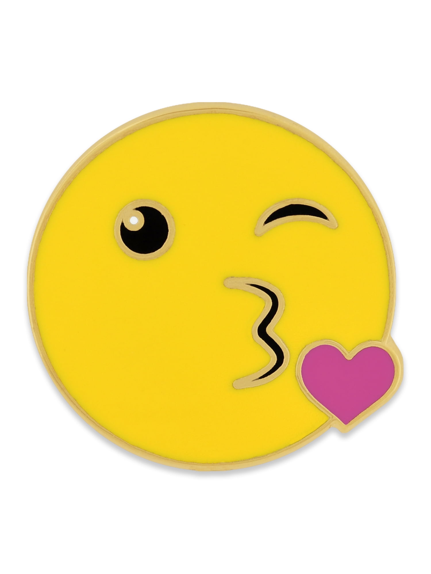 PinMart's Kiss Face Winking with Heart Enamel Lapel Pin - Walmart.com