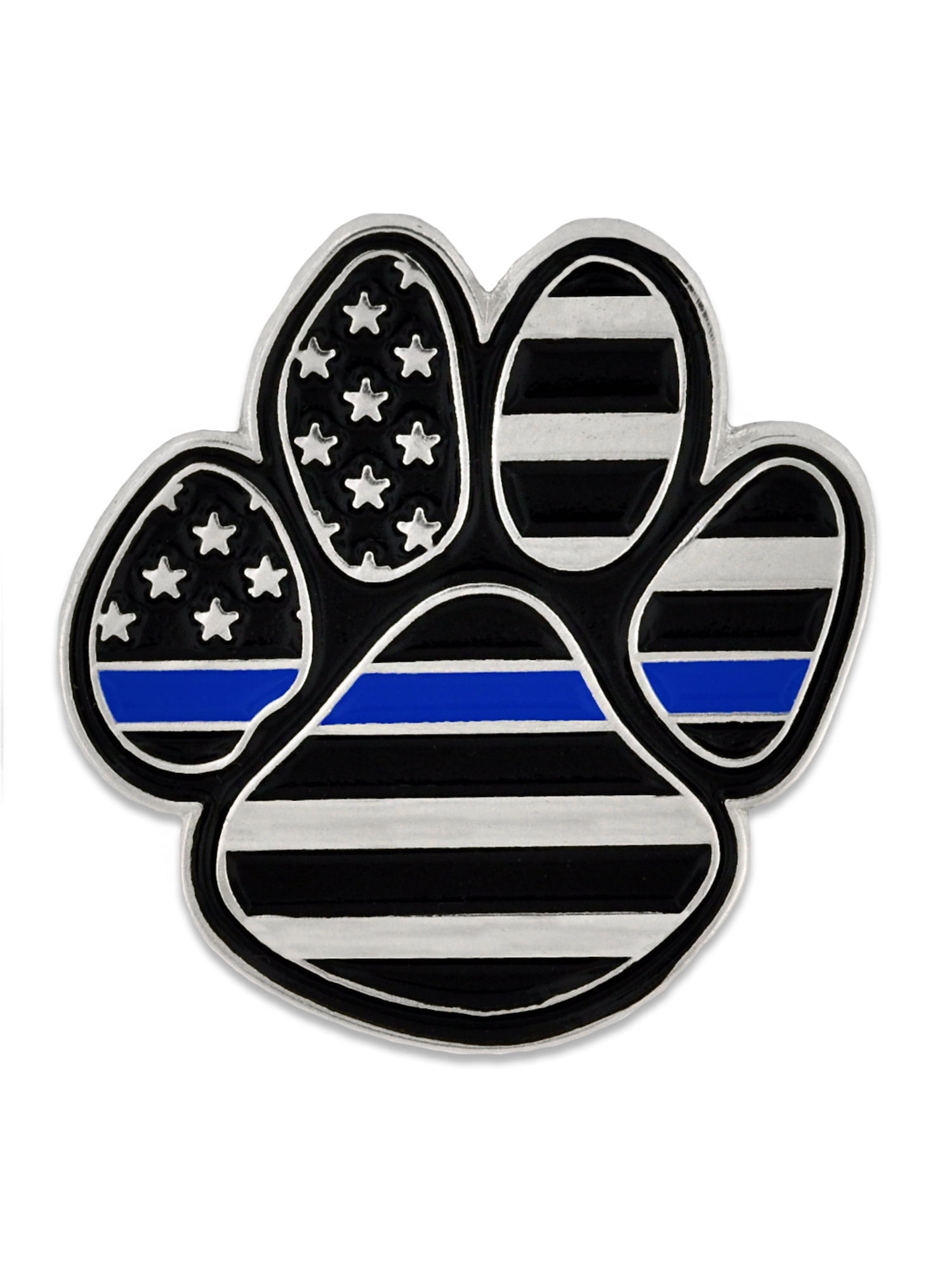 PinMart's Law Enforcement Thin Blue Line K9 Police Dog Paw Print Lapel ...
