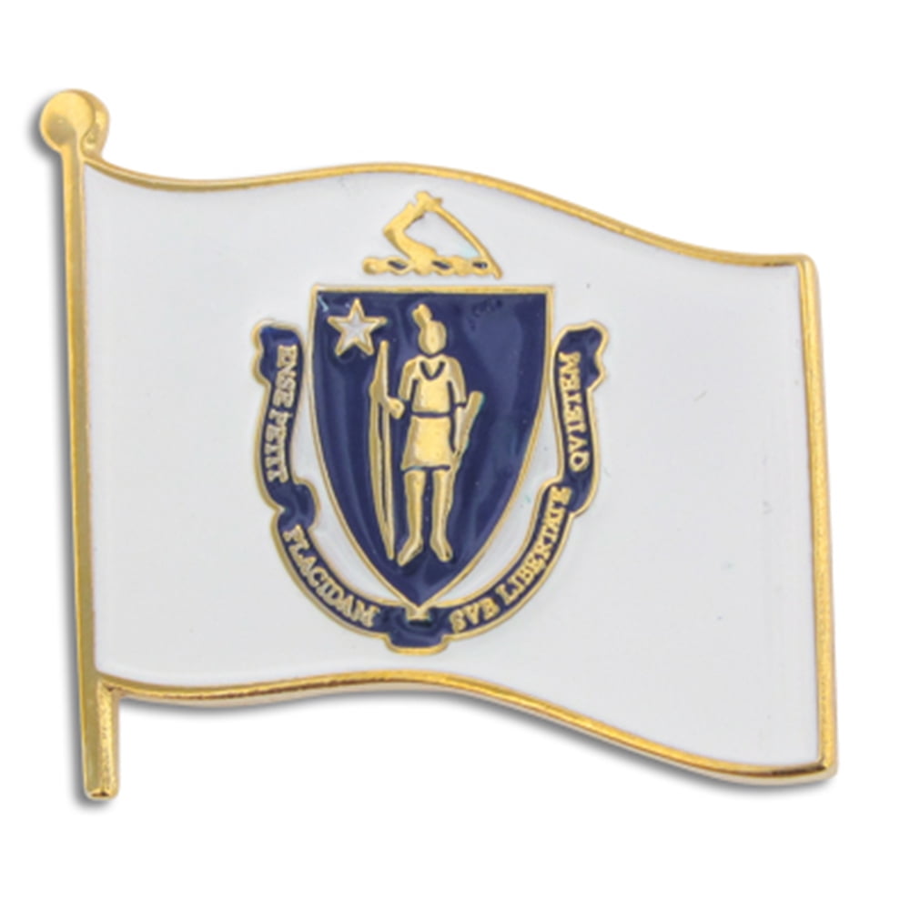 PinMart's Massachusetts US State Flag MA Enamel Lapel Pin - Walmart.com