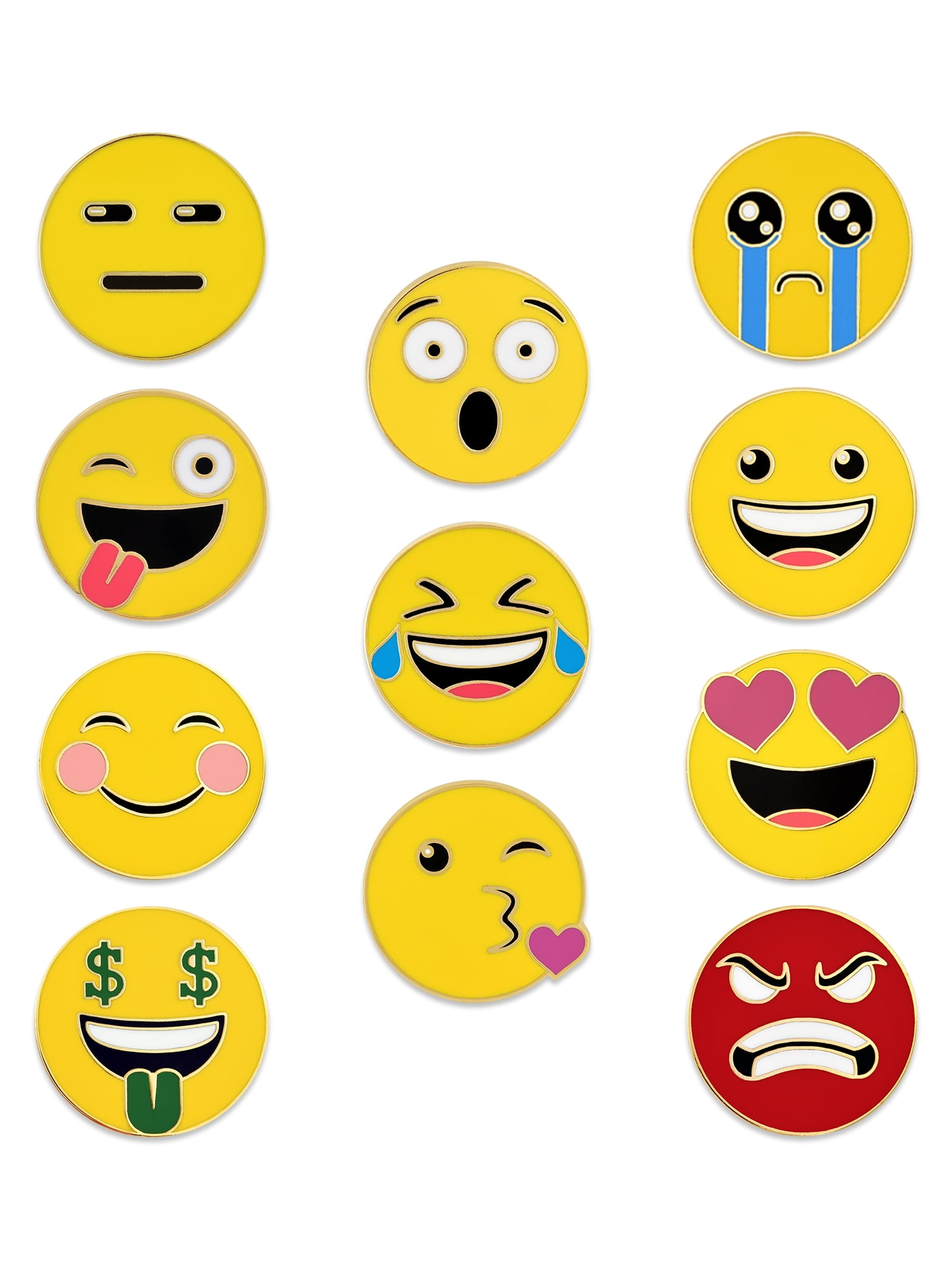 PinMart's Mood Faces Emotions 11 Piece Lapel Pin Bundle Set - Walmart.com
