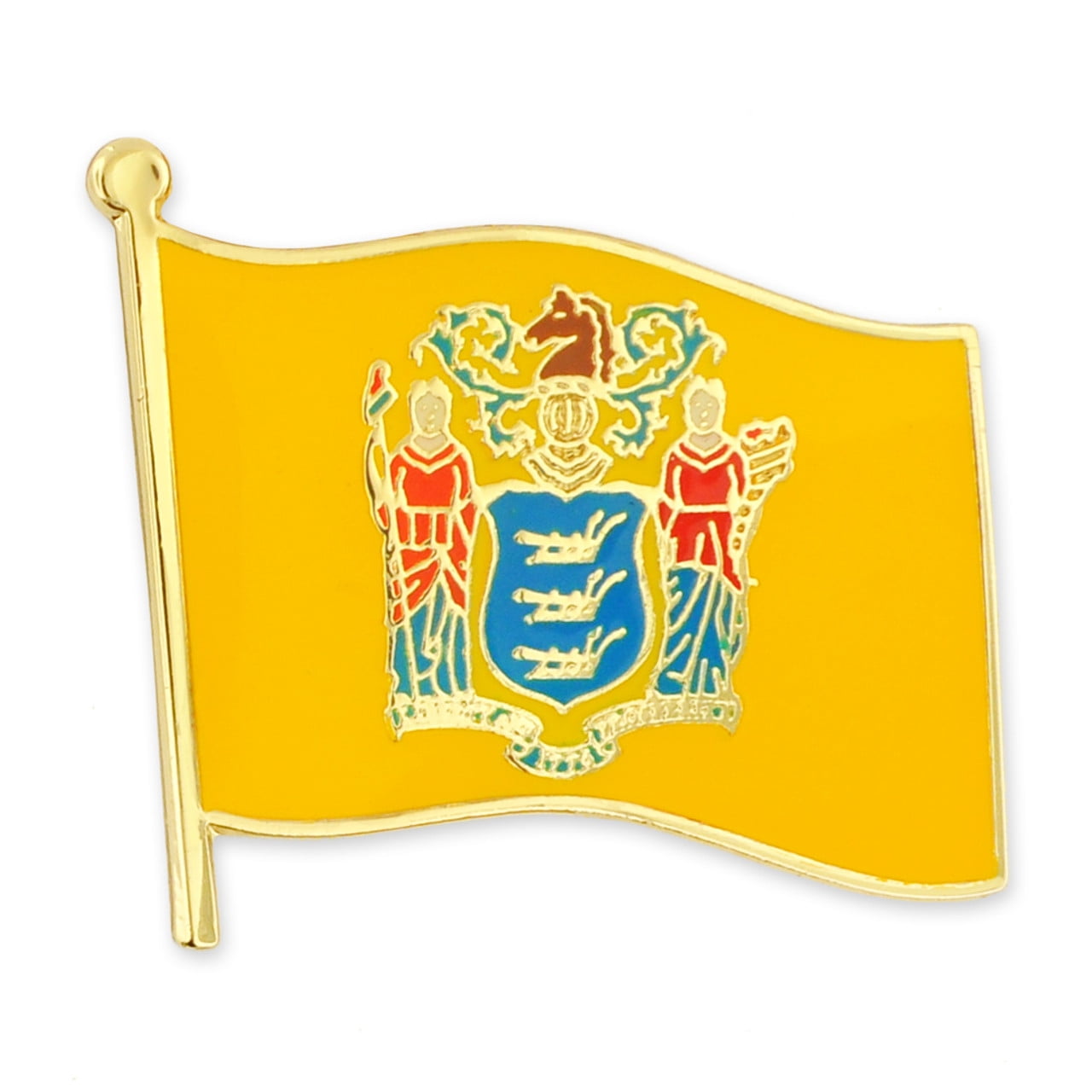 PinMart New Jersey US State Flag NJ Gold Metal Button Pin, 1-Piece ...
