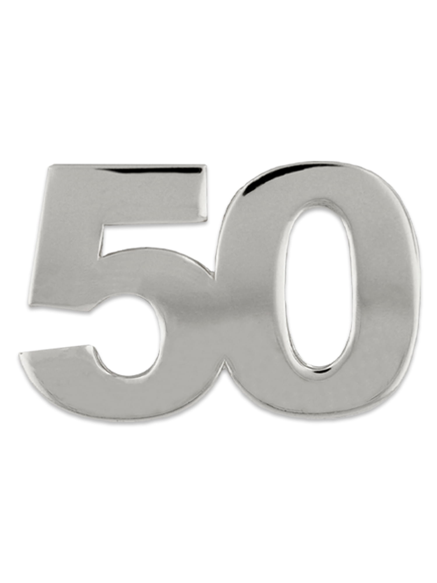 PinMart's Number Fifty 50 Anniversary 50th Birthday Shiny Silver Lapel ...
