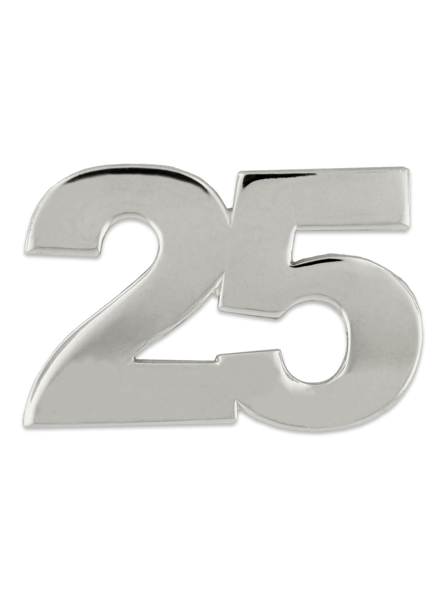 PinMart's Number Twenty Five 25 Anniversary 25th Birthday Shiny Silver ...