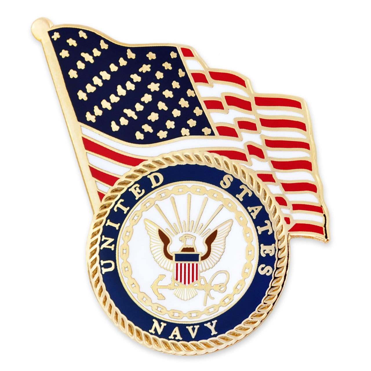 PinMart's Officially Licensed U.S. Navy Emblem & USA Flag Pin - Walmart.com