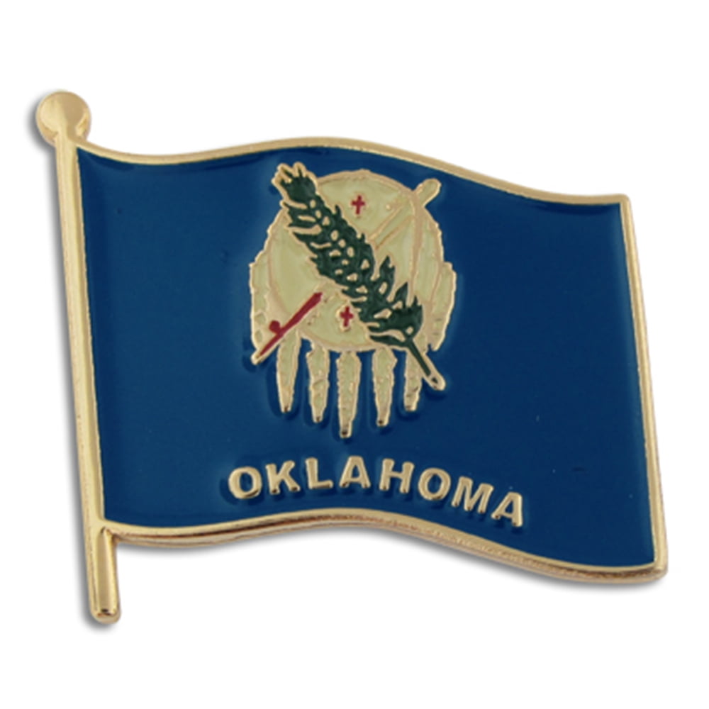 PinMart's Oklahoma US State Flag OK Enamel Lapel Pin 1" - Walmart.com