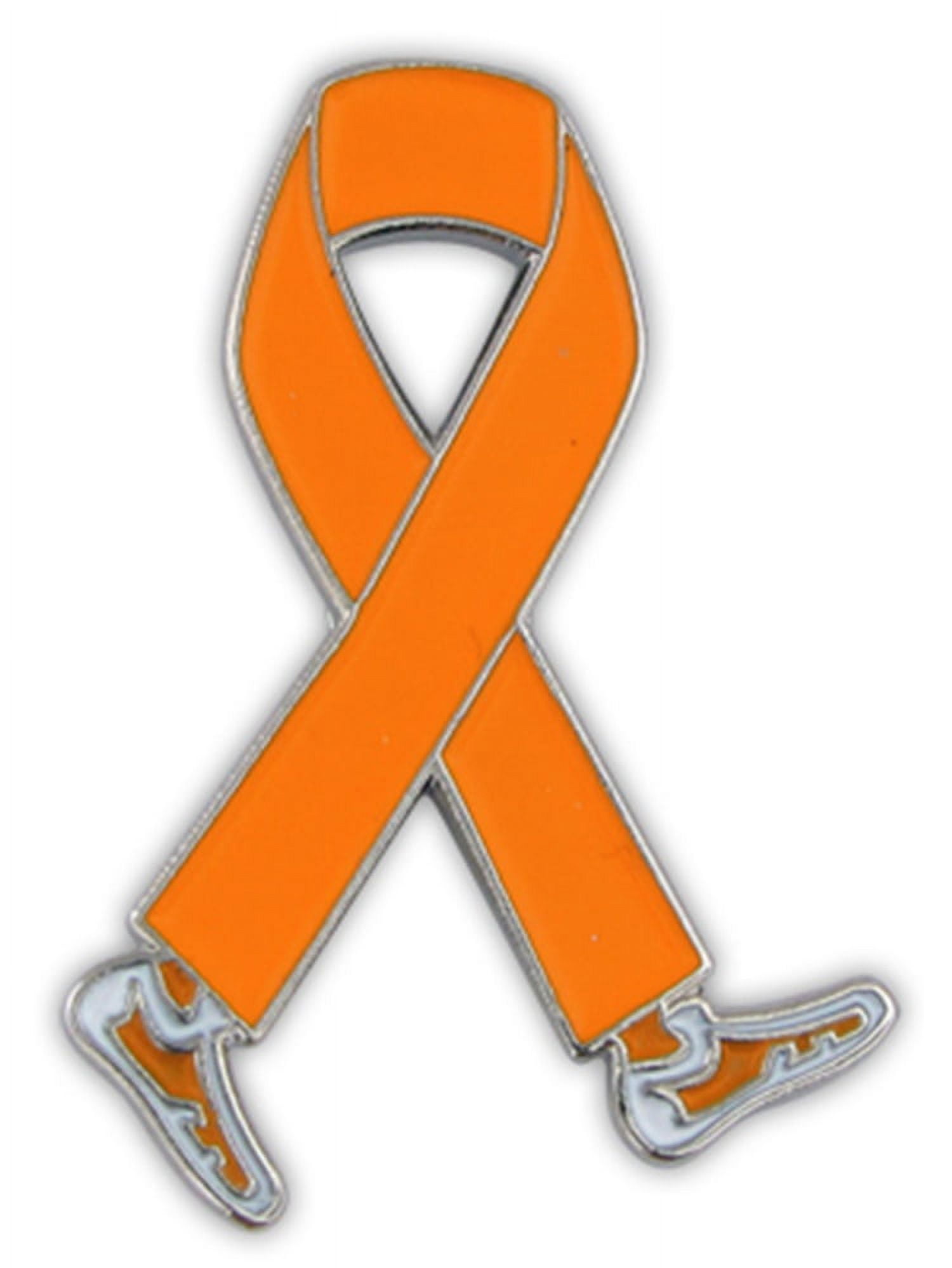 PinMart's Orange Awareness Ribbon Walk Fundraiser Enamel Lapel Enamel ...