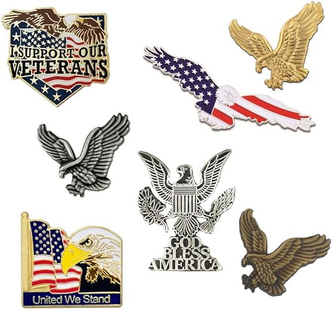 PinMart's Patriotic American Eagle Lapel Pin Set - Walmart.com