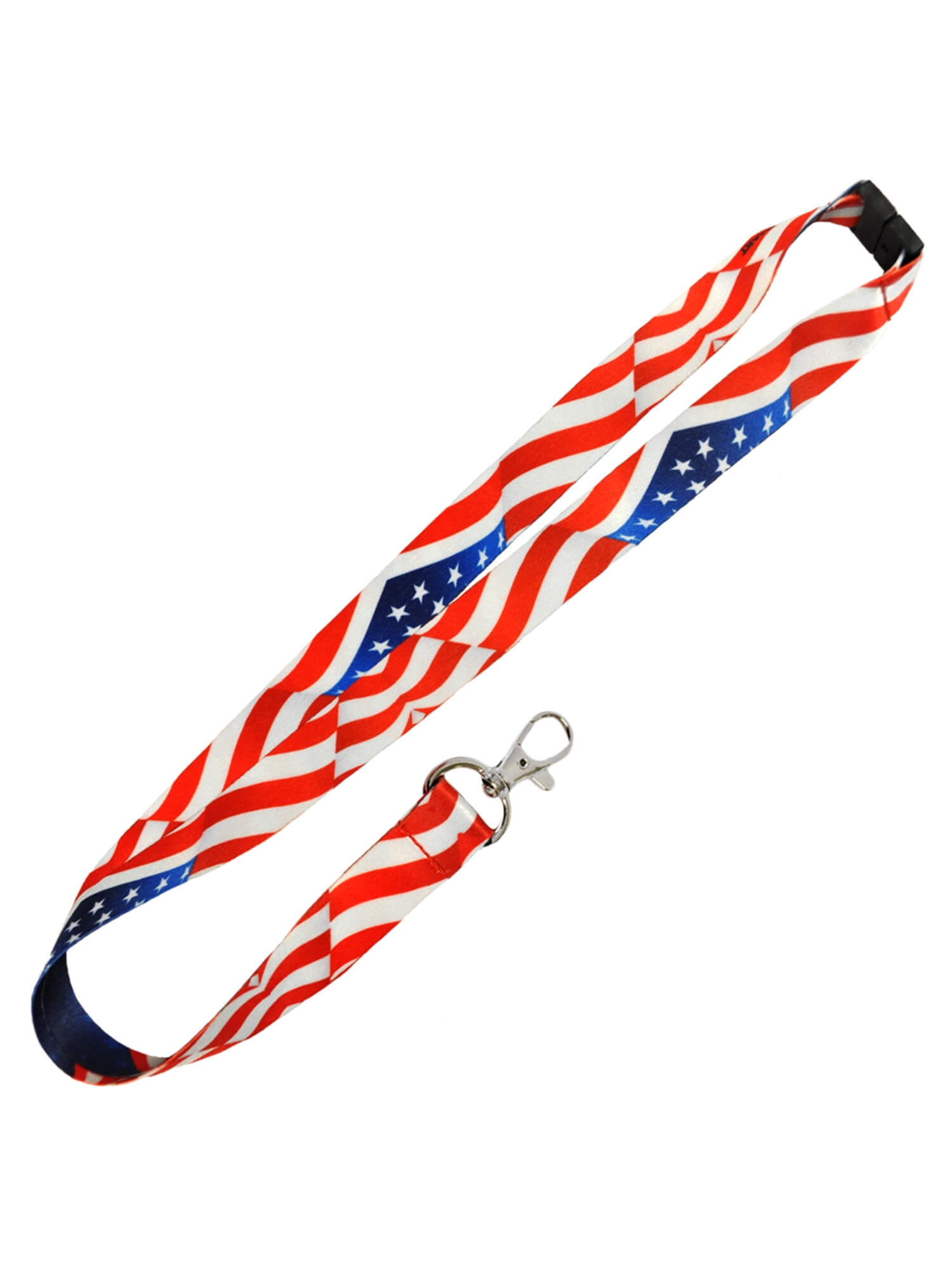 PinMart's Patriotic Waving American Flag Lanyard w/Safety Release - USA ...